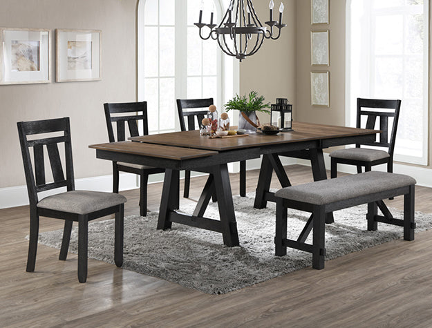 2158WC Maribelle 6 Piece Dining Set - Charcoal and Wheat – Luxury D ...