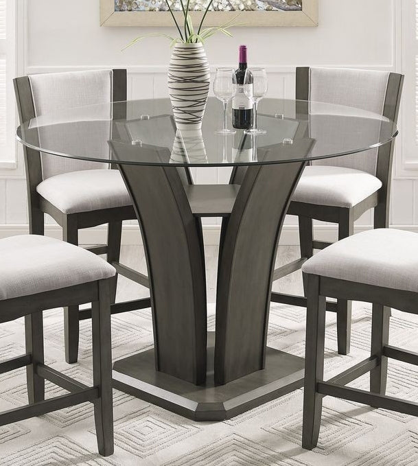 Camelia 5 Piece Counter Height Dining Set in Grey Finish – Luxury D ...